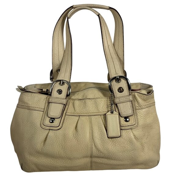 Coach | Bags | Coach F3732 Soho Hampton Creambone Pleated Leather ...